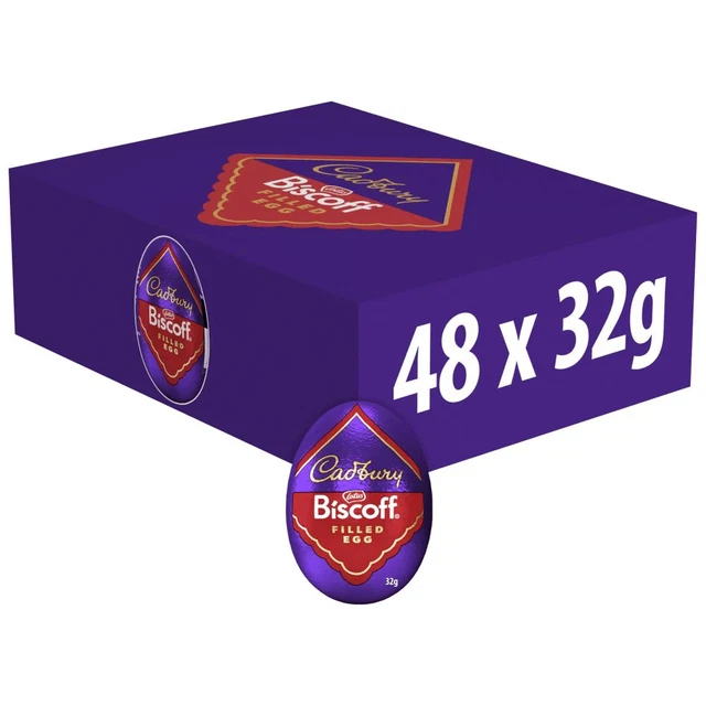 CADBURY MILK CHOCOLATE Biscoff Filled Egg BULK RETAIL BOX 48x32g £49.49 ...
