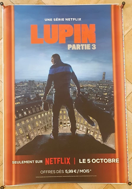 AFFICHE POSTER TAILLE abribus 120cm x 176cm Lupin Partie 3 V1 Omar Sy (Roulée) EUR 15,00 ...