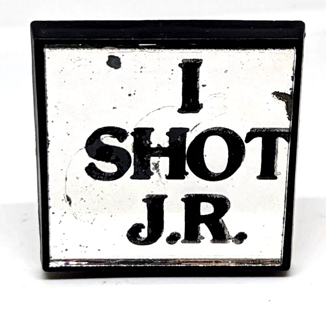 RARE HTF I Shot JR Dallas Soap Opera Larry Hagman Mirror 1980's Badge ...