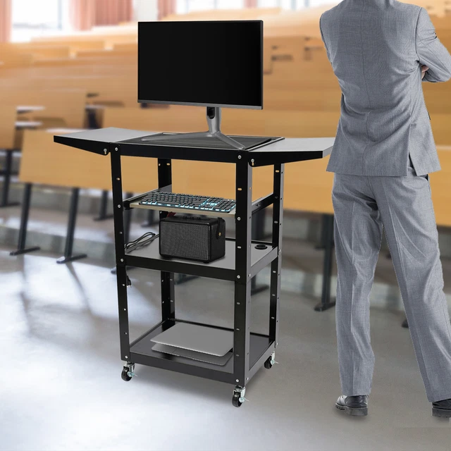 ROLLING PC CART Monitor Mount Mobile Computer Workstation Stand ...