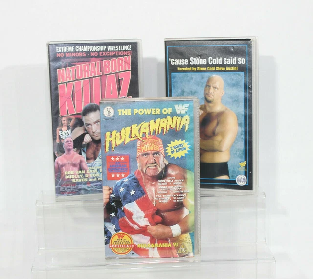 WRESTLING VHS TAPES Hulkmania Hulk Hogan Stone Cold Austin Natural Born ...