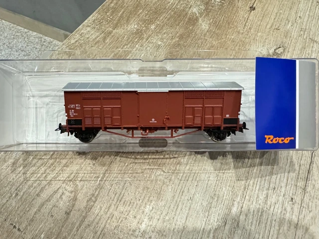 ROCO 4300 CARRO merci chiuso FS tetto spiovente scala H0 EUR 17,00 ...