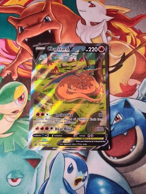 POKEMON CARD CHARIZARD V VMAX VSTAR SWSH260 Black Star Promo Alt Art ...