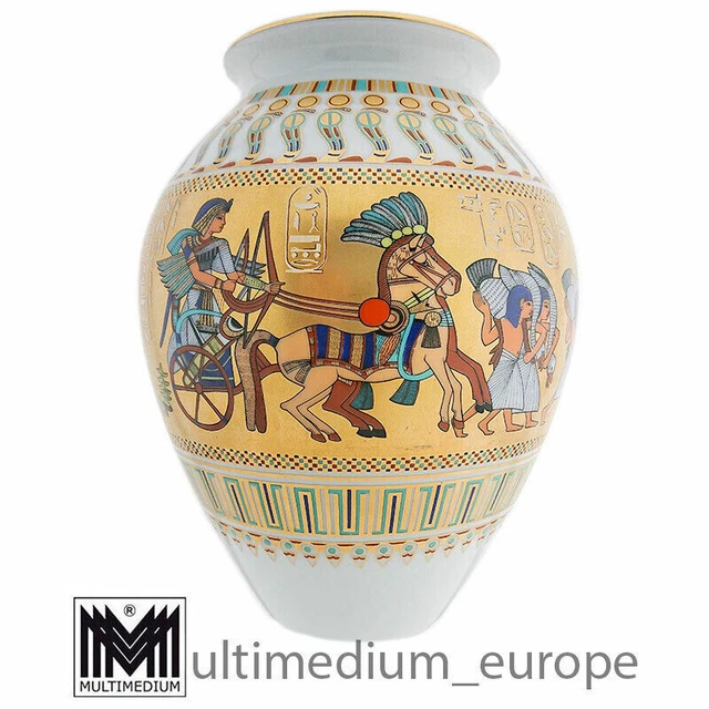 KAISER PORZELLAN PRUNK Zier Vase Tut Ench Amun Ägypten Theben EUR 180 ...