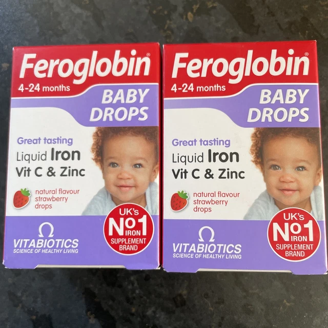 2 X VITABIOTICS Feroglobin Baby Drops With Iron Vitamin C And Zinc 30 ...