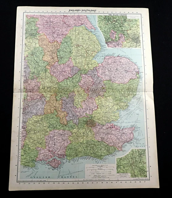 WW2 MAP LONDON England Norfolk Surrey Leicestershire Wartime War ...