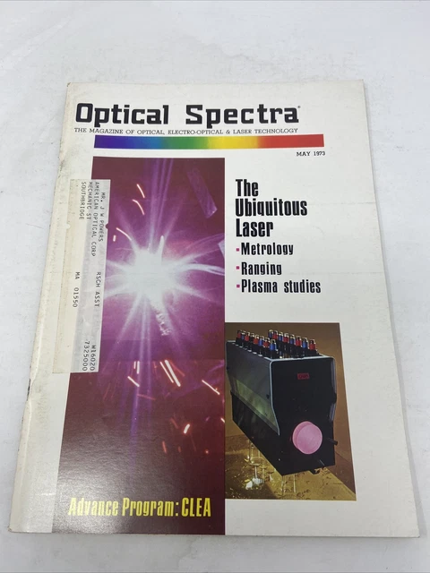 OPTICAL SPECTRA MAGAZINE May 1973 Ubiquitous Laser Metrology Plasma ...