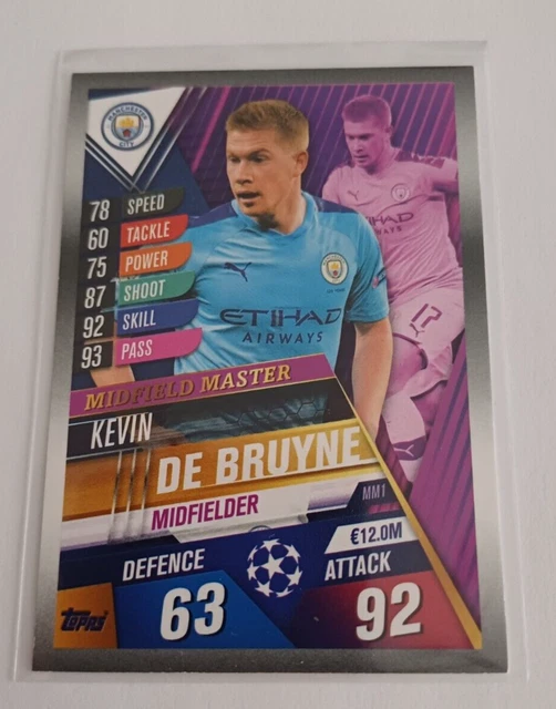 CARTE CARD MIDFIELD MASTER Kevin DE BRUYNE Man City TOPPS MatchAttax ...