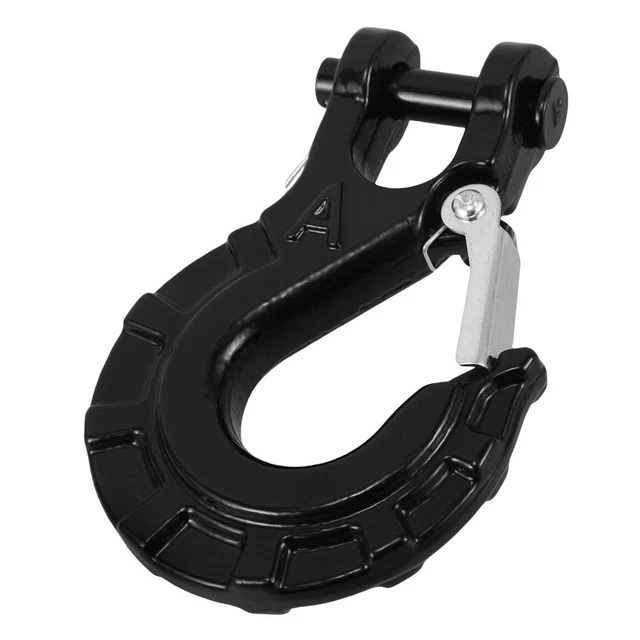 FORGED WINCH HOOK Safety Latch Pull Strap Off-Road Recovery and Towing ...