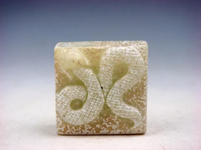 OLD NEPHRITE JADE Stone Carved Sculpture Seal/Paperweight w/ Snake ...
