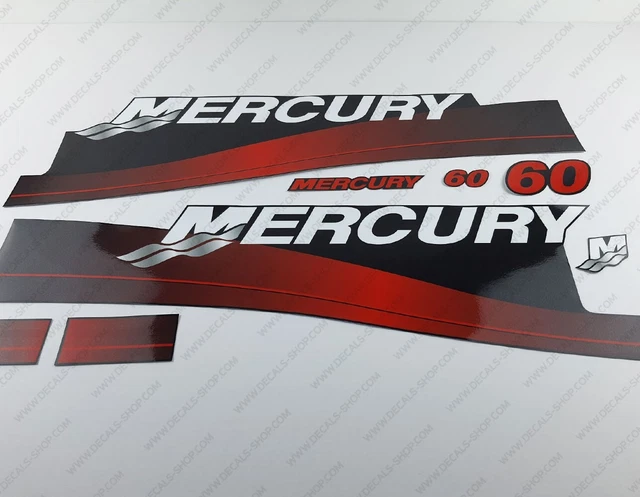 MERCURY 60 HP Two Stroke outboard engine decals sticker set ...
