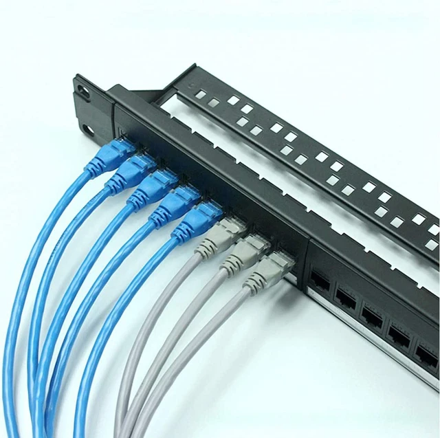NETWORK PATCH PANEL, 24 Port 1U Rack Mountable CAT6 Patch Panel Pro ...