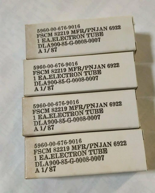 JAN 6922 (6DJ8/ECC88)PHILIPS ECG-USA Vacuum Tube $217.58 - PicClick CA
