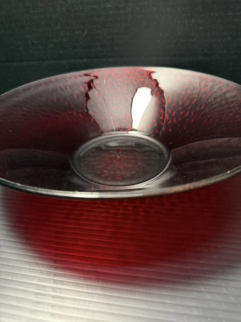 VINTAGE ANCHOR HOCKING Royal Ruby Red Glass Salad Serving Bowl 12 In W ...