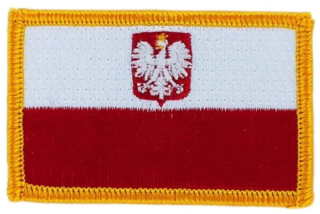 PATCH AUFNÄHER BESTICKT Flagge Polen Polnischer Adler Polska Zum ...