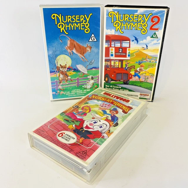 RARE OOP VHS Kids Bundle Pickwick Nursery Rhymes 1 & 2 Hollywood ...