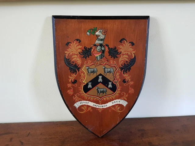 ECUSSON, BLASON, ARMOIRIES peint sur acajou - ca. 1900 EUR 75,00 ...