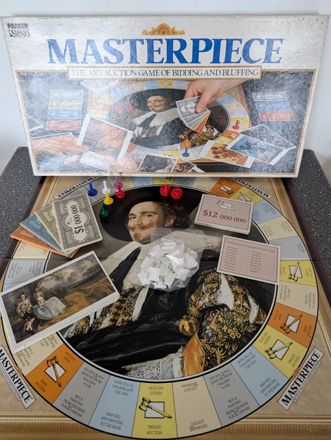 1987 PARKER MASTERPIECE Board Game Art Auction Rare Vintage - 100% ...