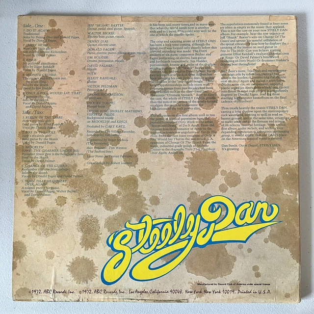 STEELY DAN CAN’T Buy A Thrill Lp ABC Records 1972 1st Press ABCX-758 *EXCELLENT* $50.00 ...