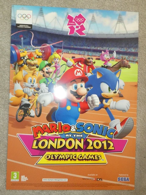 3DS NINTENDO SEGA Mario Sonic Olympics 2012 London Promo poster A2 shop ...