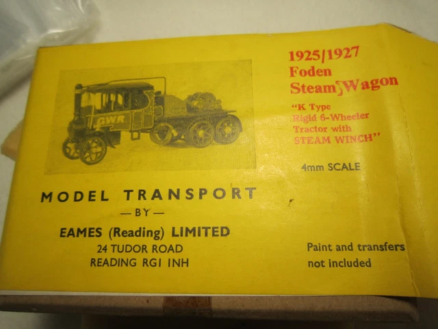 EAMES MODEL TRANSPORT 1925-1927 Foden Steam Wagon K Type White Metal ...