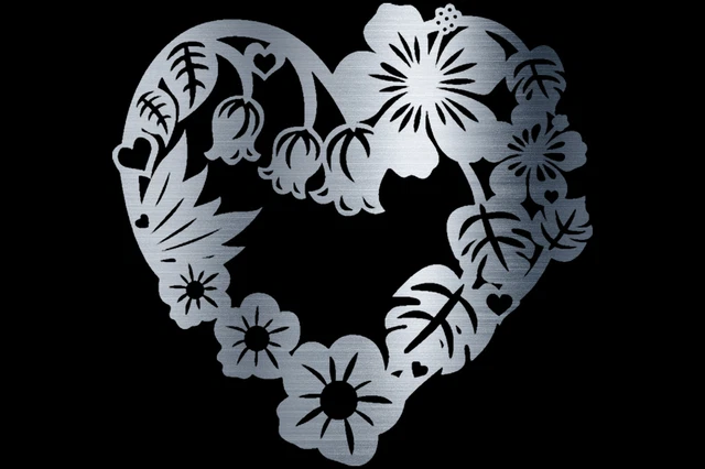 HEART ROSE FLOWER Frame DXF SVG CDR file Vector for CNC Plasma Router ...