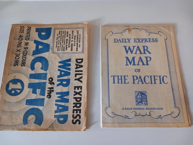 ORIGINAL 1941 DAILY Express War Map Of The Pacific £7.99 - PicClick UK