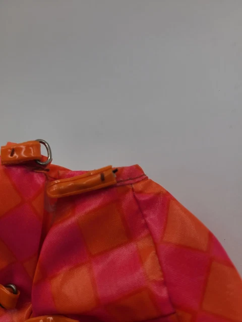 VTG 1967 MATTEL Mod Era Barbie Outfit Drizzle Dash Pink Orange Raincoat ...