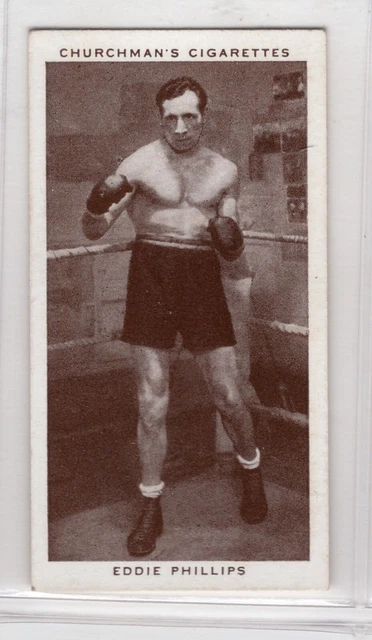 CHURCHMAN CIGARETTES BOXING Personalities #33 Eddie Phillips, England ...