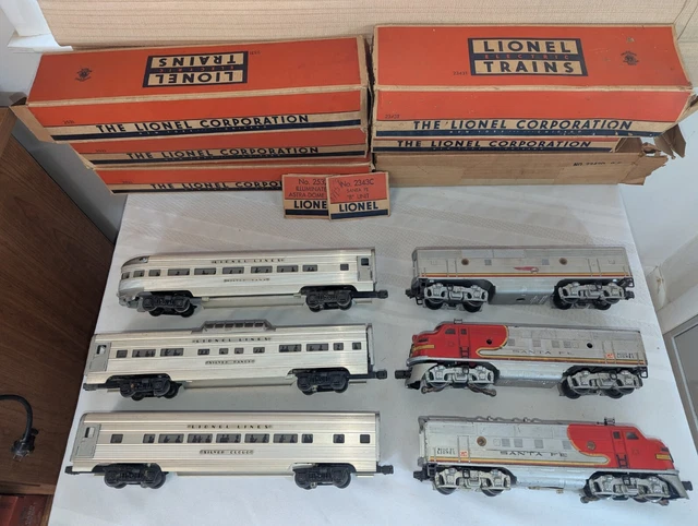 1950S LIONEL SANTA Fe Passenger Train Set w/ Boxes incl. 2343 P T C ...