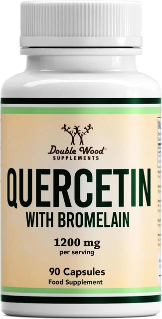 DOUBLE WOOD QUERCETIN 1000mg with Bromelain 200mg – 90 Vegan Capsules ...