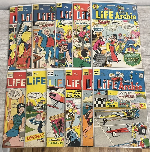 VINTAGE COMICS, LIFE WITH ARCHIE, Bronze Age comic book lot of 12 #29 ...