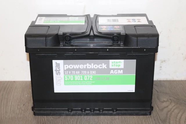REPSTAR POWERBLOCK ULTRA 70AH 720A AGM Starter Battery Start-Stop £129. ...