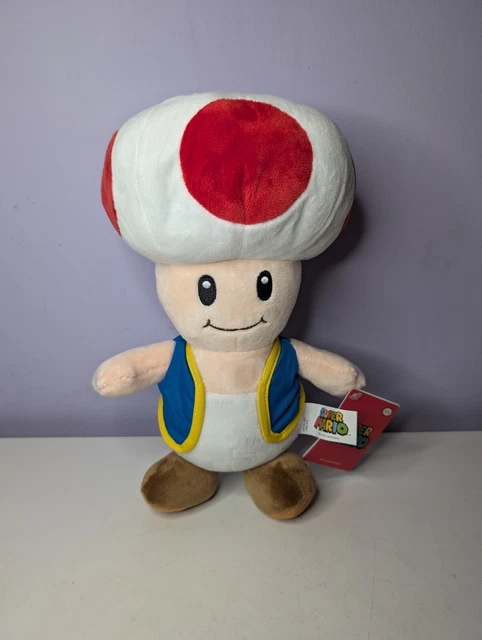 OFFICIAL TOAD MUSHROOM Plush 12" Super Mario Bros Nintendo Soft Toy ...