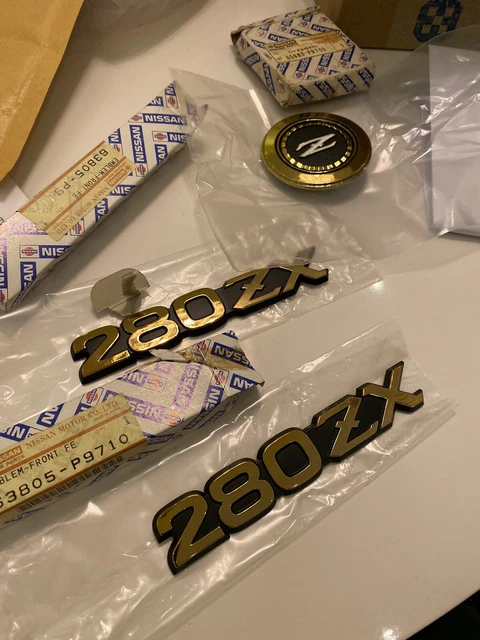 NEW ORIGINAL DATSUN 280ZX by Nissan Gold plastic (Three) emblems, OEM ...