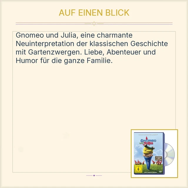 GNOMEO UND JULIA DVD Animationsfilm FSK 6 Elton John Musik EUR 5,20 ...