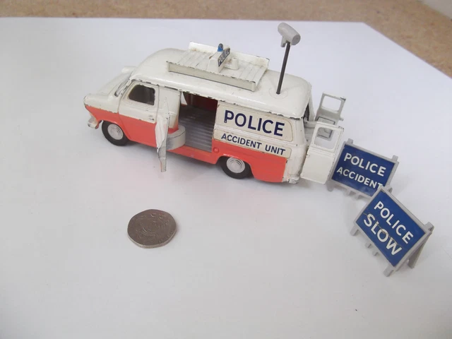 VINTAGE DINKY POLICE Ford Transit no 287. 2 boards. Unboxed. by Meccano ...