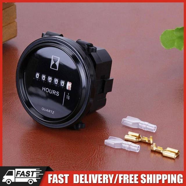 CAR HOUR GAUGE Round Engine Hour Meter Machinery Timer for Car Trucks ...
