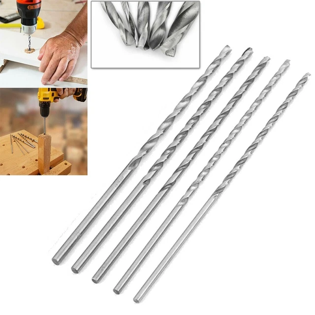 5X 300MM 2/3/3.5/4/5MM HSS 160mm Extra Long Drill Bits Set Tool Metal ...