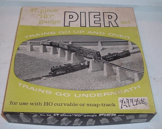 ATLAS HO GAUGE Model Railroad Pier Bridge Set, Vintage With Box $8.99 ...