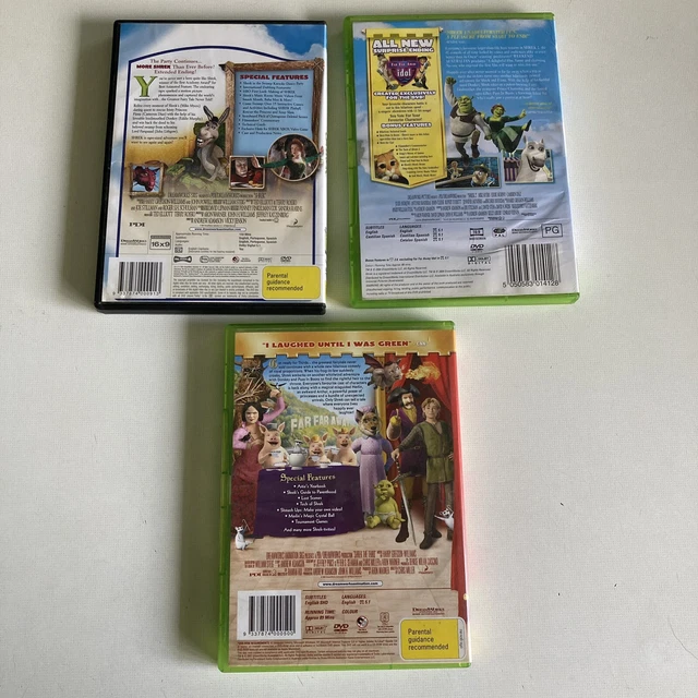 SHREK 1 2 3 DVD - Shrek, Shrek 2, Shrek The Third Movie Bundle £12.42 ...