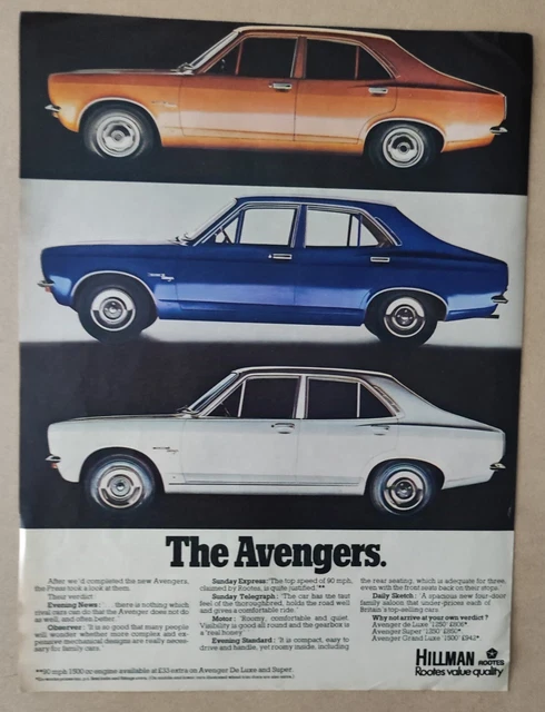 HILLMAN AVENGER ORIGINAL UK Press Advert 1970 £5.91 - PicClick UK