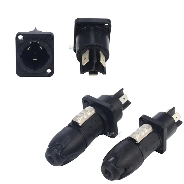 MIC SPEAKON PLUGS 3 Pin Male Female Mains Input Connector 16A Ac Power ...