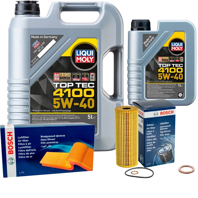 BOSCH INSPECTION SET 6 LIQUI MOLY Top Tec 4100 5W-40 pour Ssangyong EUR 106,95 - PicClick FR