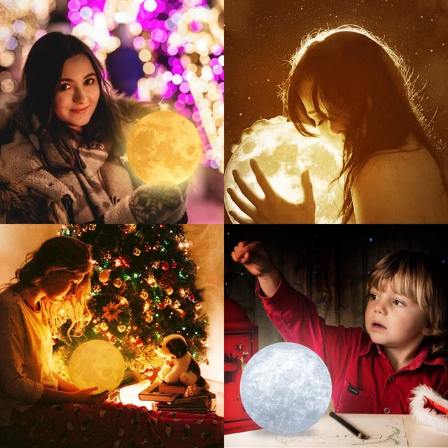 ENGRAVED 3D MOON Lamp for Wife, 3D Print Moon Light with Stand & Remote ...