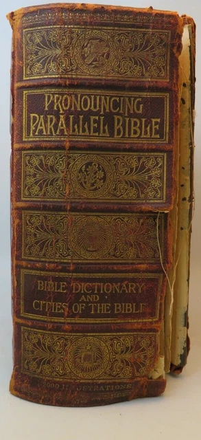 ANTIQUE 1890 FAMILY Pronouncing Parallel Bible Dictionary, Maps ...