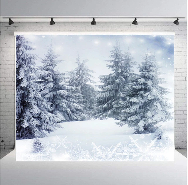 7X5FT WINTER SNOW Trees Photography Backdrop Photo Studio Background ...