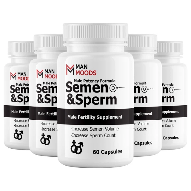 (5 PACK) SEMEN & Sperm Male Fertility Supplement Increase Volume ...