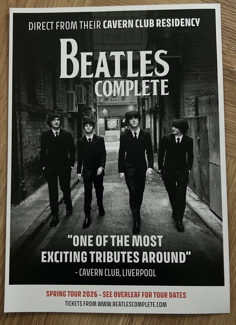 BEATLES COMPLETE ORIGINAL Souvenir Flyer UK Tour 2026 Double Sided A5 ...