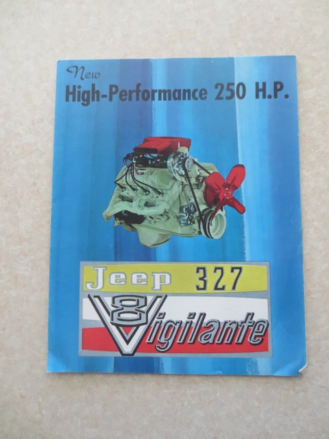 1960S JEEP VIGILANTE 327 V8 engine advertising brochure $40.00 ...